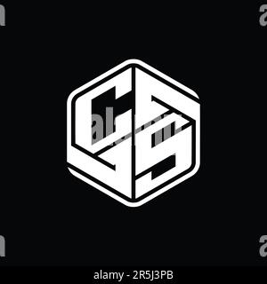 CS Letter Logo monogram hexagon shape with ornament abstract isolated ...