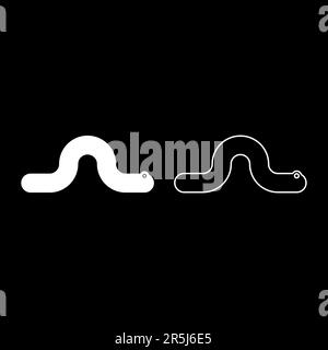 Creeping worm earthworm crawling invertebrate creep creature contour ...