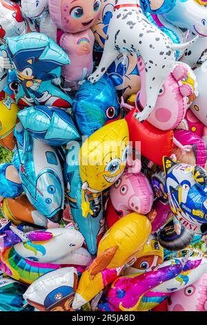 Helium Cartoon Characters Balloons Stock Photo - Alamy