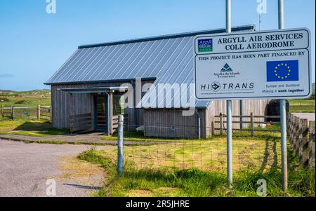 Airport terminal on the island of Coll, Scotland Stock Photo - Alamy