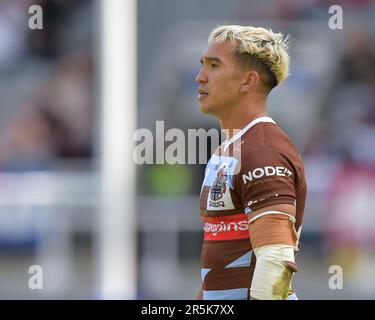 Tee Ritson #25 of St Helens during the Betfred Super League Round 2 ...