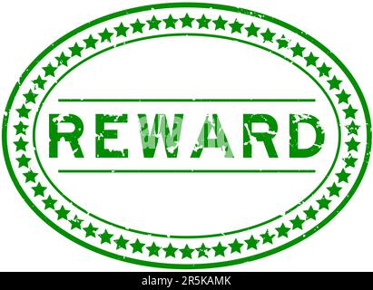 Grunge green reward word rubber seal stamp on white background Stock ...