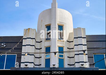 The abandoned and part boarded up Yates pub on Blackpool promenade ...