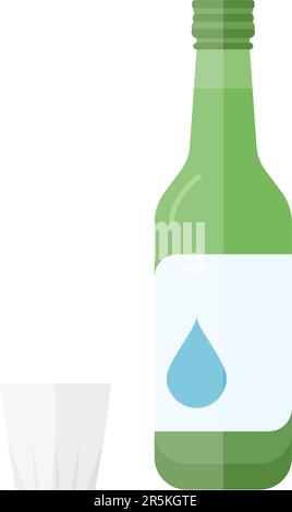 Soju, famous clear, colorless distilled beverage of Korean origin. icon ...