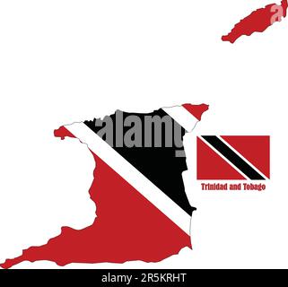 Trinidad and Tobago map collection. Country shape with colored regions ...