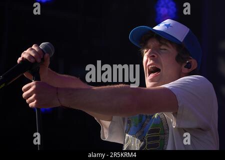 Brendan Yates of Turnstile performs on day three of the Lollapalooza ...
