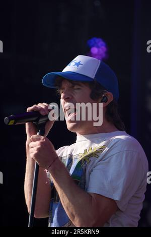 Brendan Yates of Turnstile performs on day three of the Lollapalooza ...