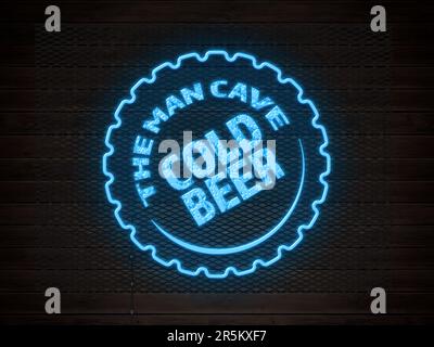 Man Cave Cold Beer Neon Sign Illustration Stock Photo - Alamy