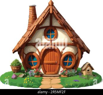 Beautiful art dwarf and hobbit house vector Stock Vector Image & Art ...