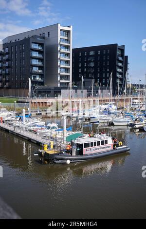 Cardiff Bay and Penarth Marina from Penarth, South Wales, UK Stock ...