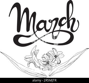 Vectorized handwritten lettering sign with the months of the year ...