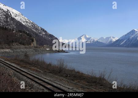 Cloudless Turnagain arm Stock Photo - Alamy
