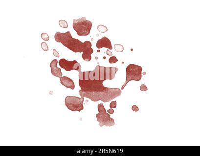 Red blood splatter stain on white background Stock Photo - Alamy