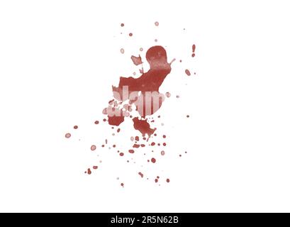 Red blood splatter stain on white background Stock Photo - Alamy