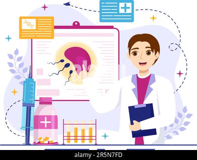 IVF or In Vitro Fertilization Vector Illustration for Artificial ...