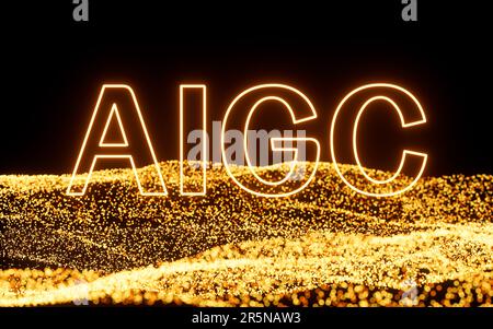 AIGC concept, logo of AIGC, 3d rendering. Digital drawing Stock Photo ...
