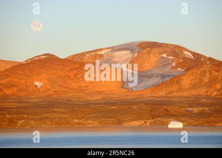 Full moon over North Arm Fjord, Baffin Island, Nunavut, Canada, Baffin ...