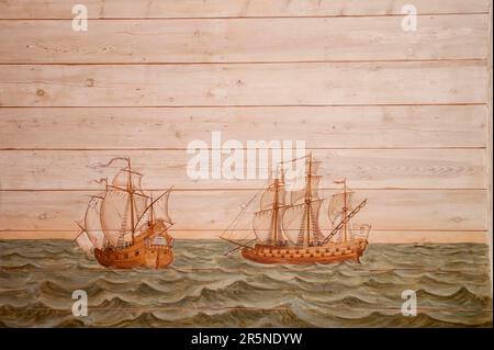 Mural, Galleon Hall, Palacio Nacional de Sintra, Sintra, Lisboa ...