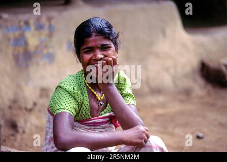 Betta kurumba tribal girl child sitting the tribal settlement at ...