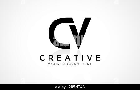 Initial Letter CV Logo Design vector Stock Vector Image & Art - Alamy