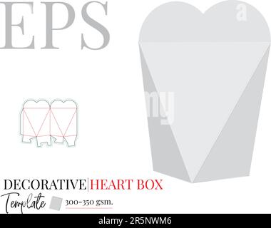Heart packaging box die cut template. laser cut lines. Cut and Fold ...