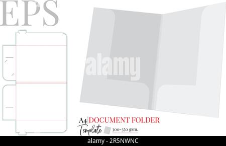document folder package die-cut mockup template Stock Vector Image ...