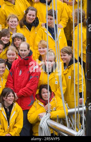 Prince Edward onboard the Spirit of New Zealand Sail Training Ship ...