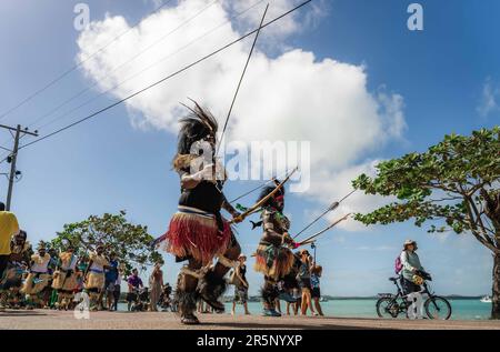 Thursday Island, Australia. 02nd June, 2023. People sign the Masig ...