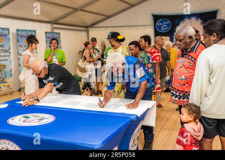 Thursday Island, Australia. 02nd June, 2023. Iama Island Dance Team ...