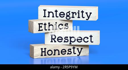 Honesty - word on wooden blocks - 3D illustration Stock Photo - Alamy
