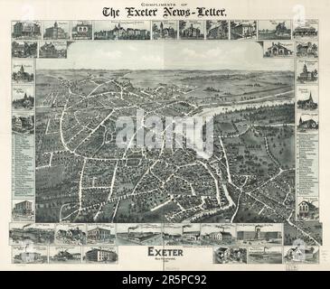 Map of New Hampshire, 1890 Stock Photo - Alamy