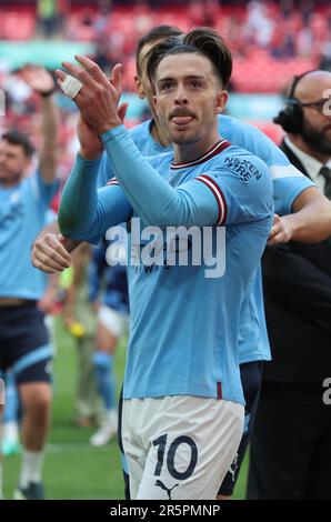 Manchester City's Jack Grealish celebrates after The Emirates FA Cup ...