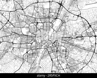 Vector road map of the city of Munchen Zentrum in Germany on a white background Stock Photo - Alamy