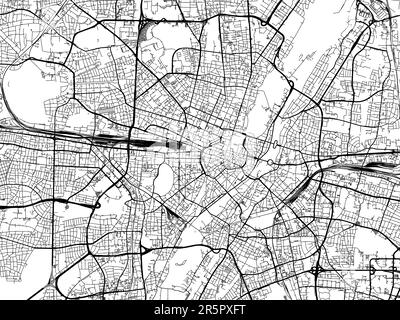 Vector road map of the city of Munchen Zentrum in Germany on a white ...
