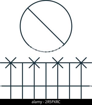 Forbidden area icon. Monochrome simple sign from security collection ...