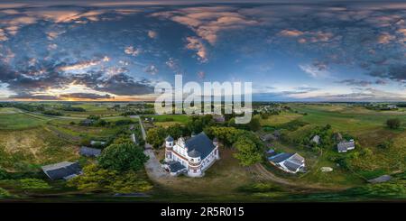 360° view of full hdri 360 panorama aerial view of orthodox church and ...