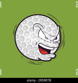 Angry Mad Golf Ball Hate Emoticon Cartoon Face Stock Vector Image & Art ...