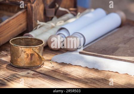 Roman scribe writing on wax tablets. A scribe is a person who writes ...