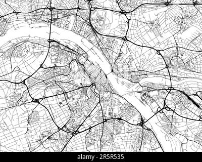 Vector road map of the city of Mainz Zentrum in Germany on a white ...
