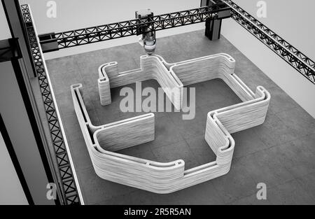 3d printing single-family house with concrete. New technology house ...