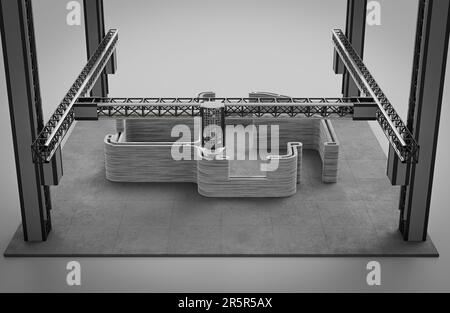 3d printing single-family house with concrete. New technology house ...
