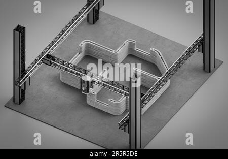 3d printing single-family house with concrete. New technology house ...