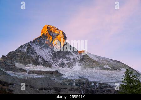 Sunrise on Matternhorn summit. Most famous and highest mountain in ...