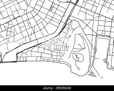 Road map of the city of Nice in France on a white background Stock ...