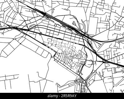 Road map of the city of Toulon in France on a white background Stock ...
