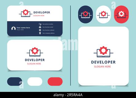 Estimation logo design with editable slogan. Branding book and business ...