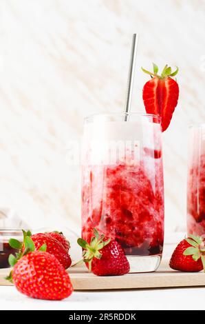 Korean Strawberry Milk, Strawberry Milkshake with Pureed Fresh Berries ...