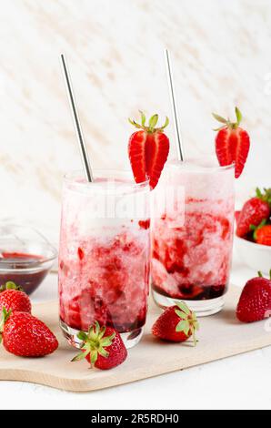 Korean Strawberry Milk, Strawberry Milkshake with Pureed Fresh Berries ...