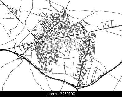 Vector road map of the city of El Puerto de Santa Maria in Spain on a ...