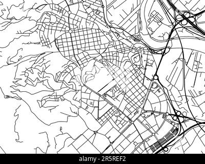 Vector road map of the city of Sant Cugat del Valles in Spain on a ...